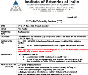 Magazine of the Institute of Actuaries of India