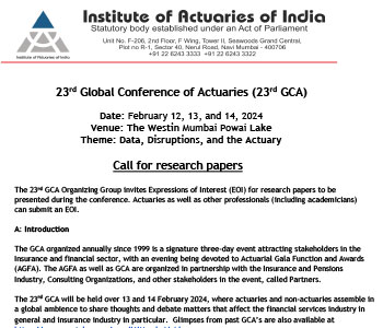 Magazine of the Institute of Actuaries of India